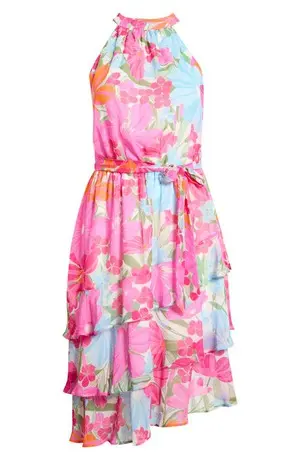 SUGARLIPS Calista Floral Ivone Ruffle Midi Dress