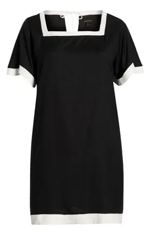 SUGARLIPS Gizelle Scallop Shift Minidress - Black