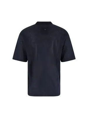 WHITE SAND Linen Blend Polo - Blue