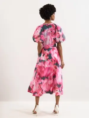 PHASE EIGHT Caterina Puff Sleeve V-neck Shirt Dress