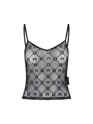 MARINE SERRE Monogram Flock Top - Black
