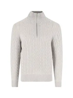 Loro Piana Cashmere Cable Knit Sweater - Gray