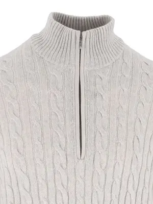 Loro Piana Cashmere Cable Knit Sweater - Gray
