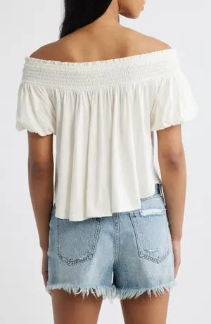 Free People Mabel Off-the-shoulder Top - Sugar Swizzle