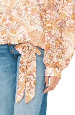 Vince Camuto Off-the-shoulder Tie Hem Blouse