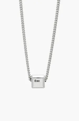 YOJ Plated Esc Pendant Necklace - Silver