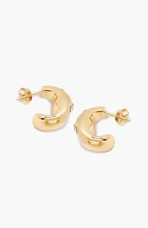 YOJ Remeni Crystal Hoop Earrings - Gold