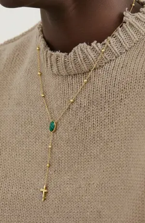 YOJ Rosary Lariat Necklace
