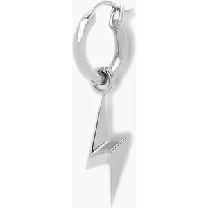 YOJ Lightning Charm Hoop Earring - Silver