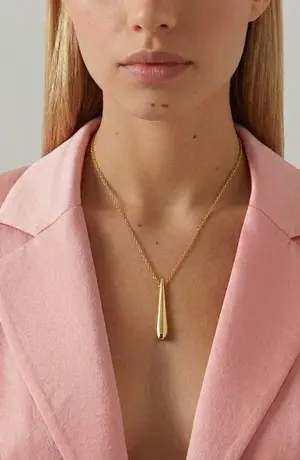 YOJ Eos Teardrop Necklace In Polished Or Plated - Gold