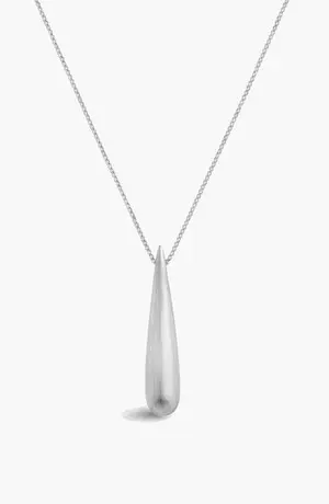 YOJ Eos Teardrop Necklace In Polished Or Plated - Silver