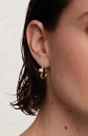YOJ Pearl Hoop Earrings