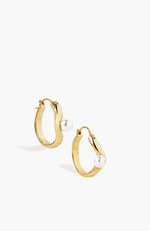 YOJ Pearl Hoop Earrings