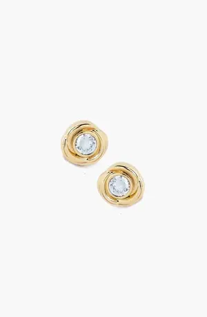 YOJ Lerino Crystal Stud Earrings - Gold