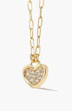 YOJ Link Heart Pave Short Necklace