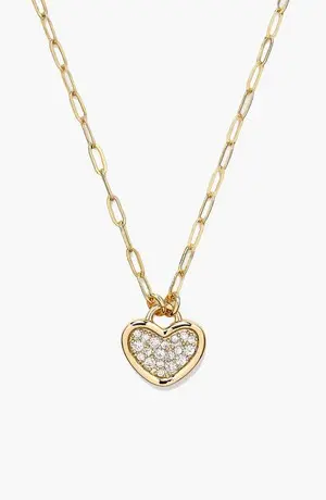 YOJ Link Heart Pave Short Necklace