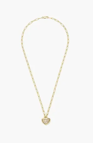 YOJ Link Heart Pave Short Necklace