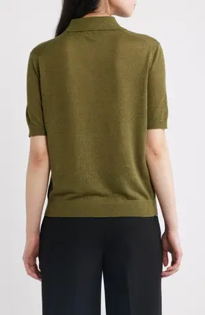 Theory Semisheer Linen Blend Polo