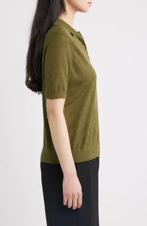 Theory Semisheer Linen Blend Polo