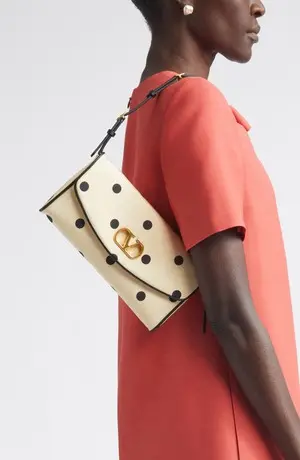Valentino Garavani Devain Polka Dot Silk Clutch