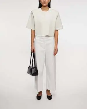 JOSEPH Trousers Temple Light Gabardine Stretch - Ivory
