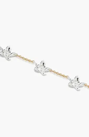 YOJ Luludi Flower Mix Metal Bracelet In Gold