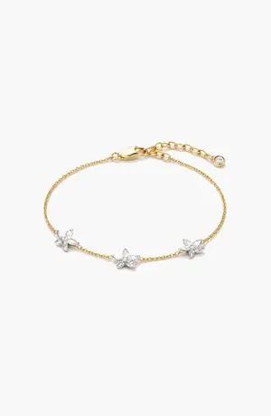 YOJ Luludi Flower Mix Metal Bracelet In Gold