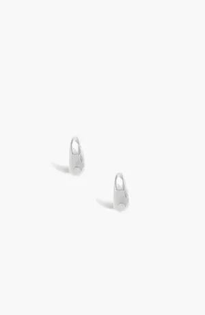 YOJ Mini Hammered Hoop Earrings - Silver