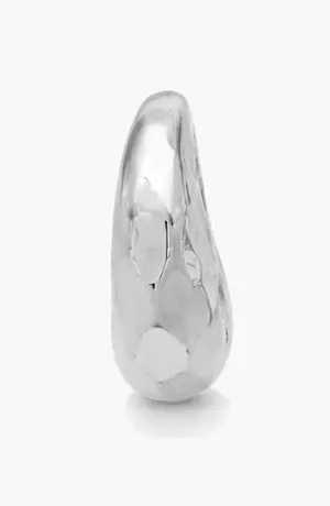 YOJ Mini Hammered Hoop Earrings - Silver