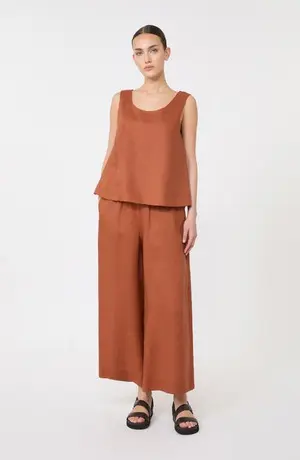 MM BY MAX MARA Dorico Linen Canvas Top