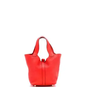 Hermès Picotin Lock Bag Clemence Pm - Red