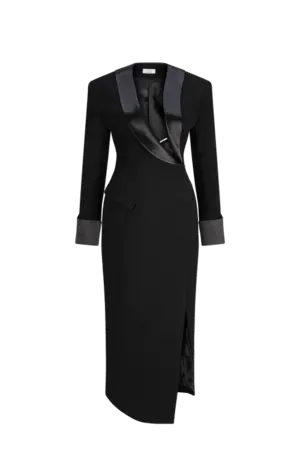 ATOIR Asymmetric Midi Blazer Dress With Pearl Detailing