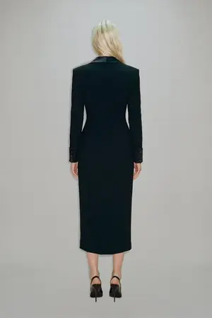 ATOIR Asymmetric Midi Blazer Dress With Pearl Detailing