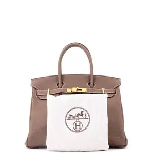 Hermès Birkin Handbag Togo With Gold Hardware 30 - Grey