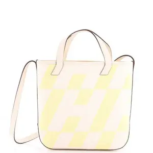 Hermès Cabas H En Biais Tote Canvas With Leather 27 - Yellow
