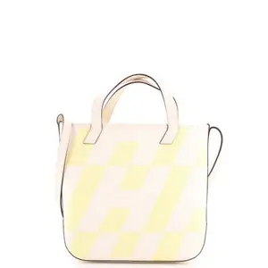 Hermès Cabas H En Biais Tote Canvas With Leather 27 - Yellow