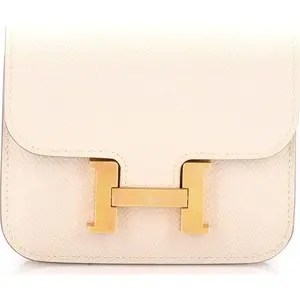 Hermès Constance Slim Wallet Epsom - White