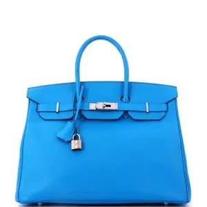 Hermès Birkin Handbag Epsom With Palladium Hardware 35 - Blue