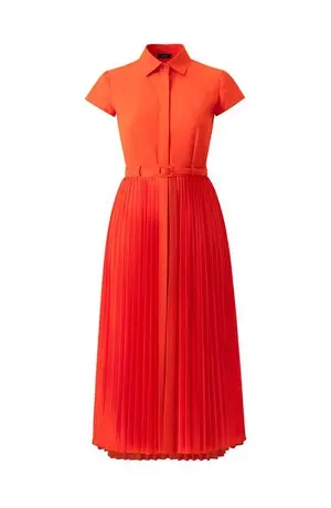 IVONNE Short Sleeve Pleated Maxi Dress