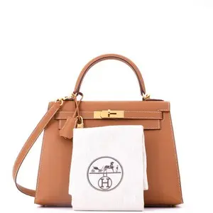 Hermès Kelly Handbag 28 Brown Epsom With Hardware - Gold