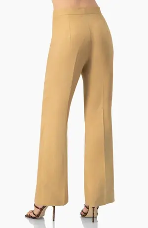 IVONNE Linen Wide-leg Trousers - Beige