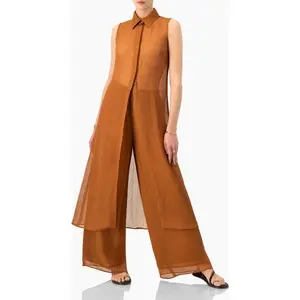 IVONNE Sleeveless Collared Tunic