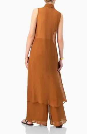 IVONNE Sleeveless Collared Tunic
