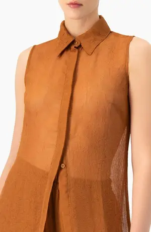 IVONNE Sleeveless Collared Tunic