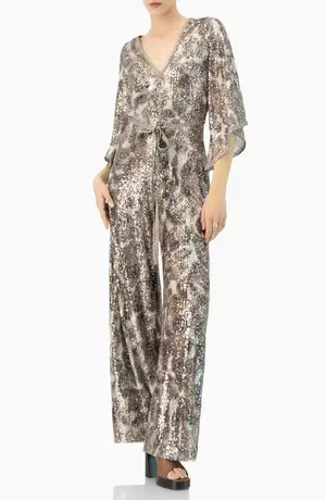 IVONNE Sequin Wide-leg Jumpsuit