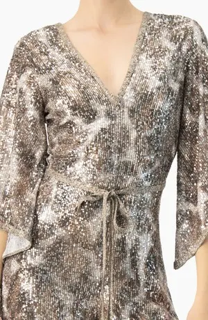 IVONNE Sequin Wide-leg Jumpsuit