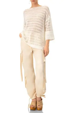 IVONNE Solid Cargo Pants With Straps
