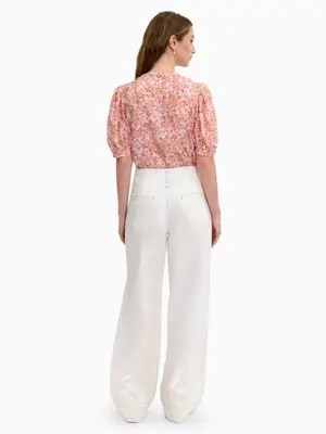 Rebecca Taylor Bellamy Silk Blouse - Pale Pink Multi