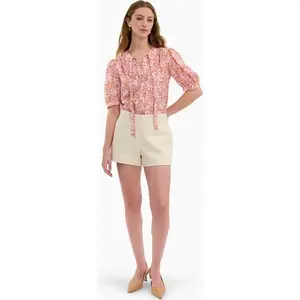 Rebecca Taylor Bellamy Silk Blouse - Pale Pink Multi