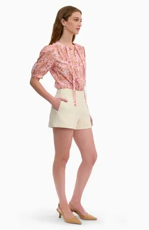Rebecca Taylor Bellamy Silk Blouse - Pale Pink Multi